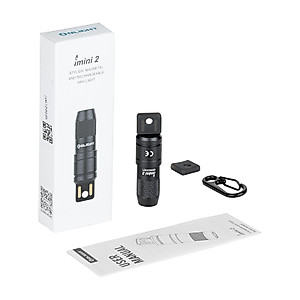 OLIGHT IMINI 2 EDC Rechargeable Keychain Flashlight, 50 Lumens Compact and Portable Mini LED Keyring Lights with Built-in Battery Ideal for Everyday Carry and Emergencies (Black)