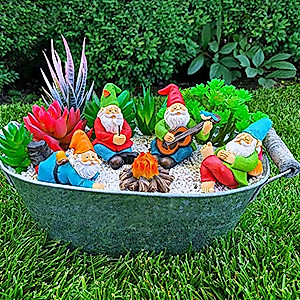 Mood Lab Miniature Garden Gnomes - Camping Gnome Kit of 5 pcs - Figurines & Accessories Set - Outdoor or House Decor