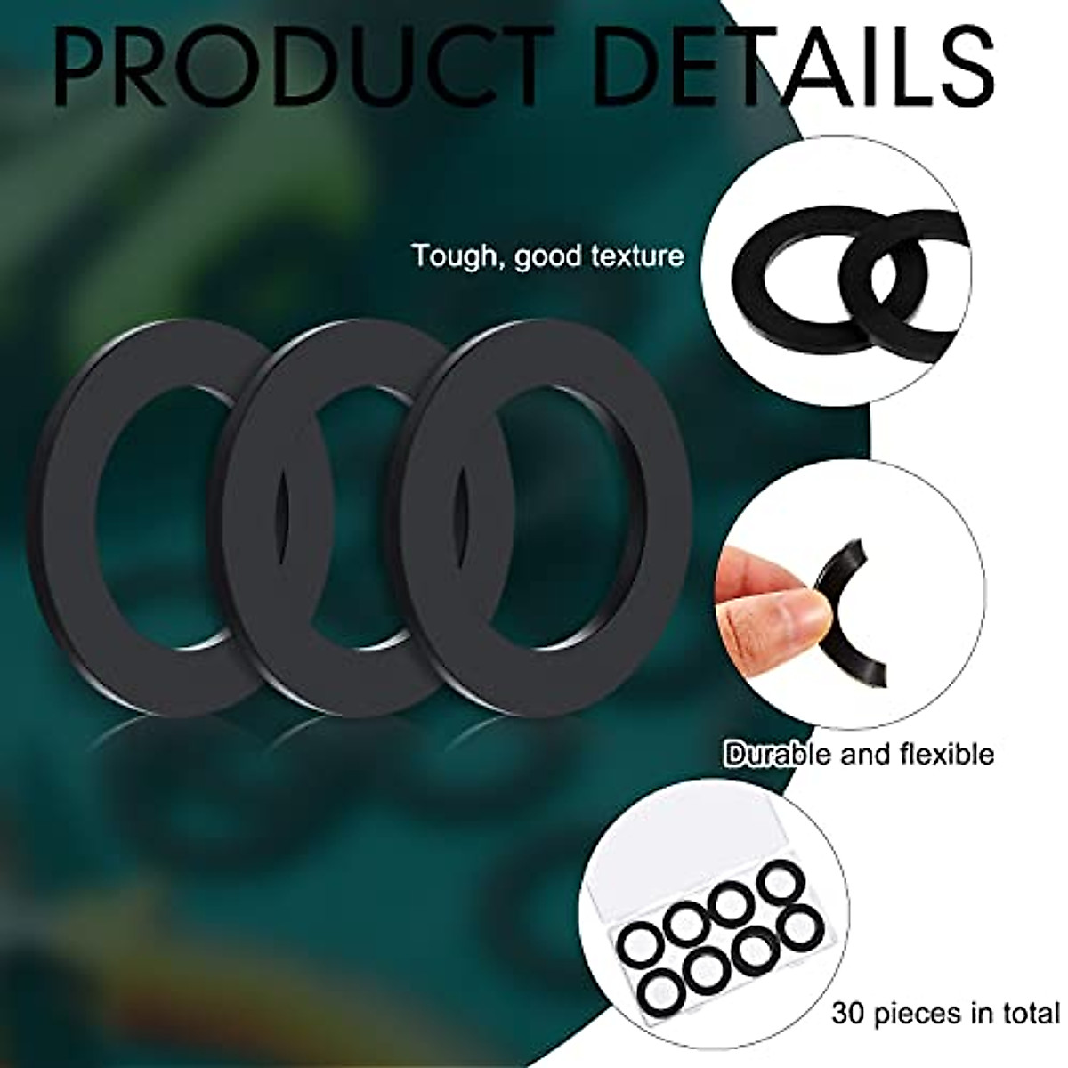 30 Pack 1-1/2 Inch Oversize Union Washer Flat Plumbing Slip Joint Washer Rubber Flat Washer Rubber Washers for Piping and Plumbing Systems