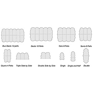 LAMBZY Faux Sheepskin Hypoallergenic Free Shape Silky Shag Rug, Luxury Shaggy Silky Plush Carpet for Bedrooms Rugs Living Room Sofa Floor Rugs (Quarto 4 Pelts 4'x6', 120x180cm White with Brown Tips)