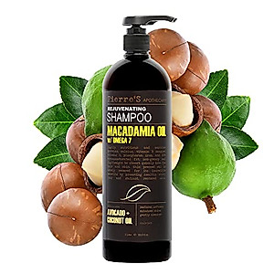 Pierre'S Apothecary Macadamia Oil Hydrating Shampoo for Dry Hair, Renewing Damage Repair, Moisturizing, All Hair Types, 33.8 oz