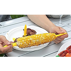 Fashionclub Corn on The Cob Holders Skewers BBQ Twin Prong Sweetcorn Holder Fork Kitchen Tool Pack of 10