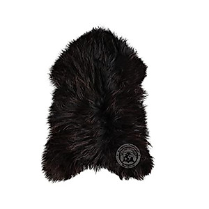 Sunshine Cowhides Genuine Icelandic Sheepskin Rug XL Natural Black Soft Premium Quality Area Rug Chair Cover