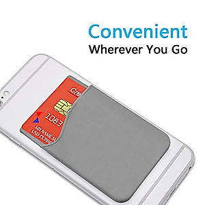 EGALO Phone Card Holder, Cell Phone Wallet, Ultra-Slim Silicone 3M Adhesive Stick-on ID Credit Card Phone Case Pouch Sleeve Pocket for Smartphones (iPhone/Android/Samsung Galaxy) - 6 Pack