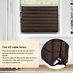 FORSPARK Indoor Air Conditioner Cover, AC Covers for Inside with Free Drawstring, 25 x 18 x 3.5 inches (L x H x D) -Brown