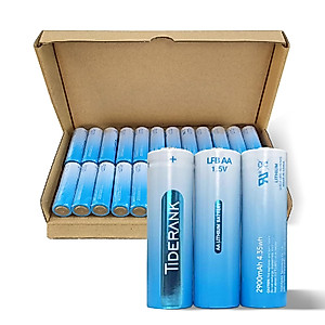 Tiderank AA Lithium Battery 48 Pack, Long Lasting 2900mAh 1.5V AA Battery, No Leaks Guaranteed, Works in Extreme Temperatures(Non Rechargeable)