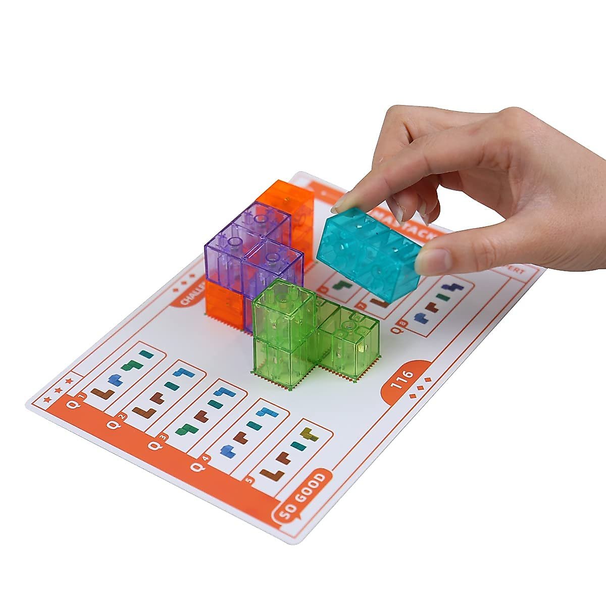 Magnetic Building Blocks 3D Magic Puzzle Cube, with 100 Challenge Cards, STEM Learning Education Toy Train Spatial Imagination for Kid Aged 6 and Above