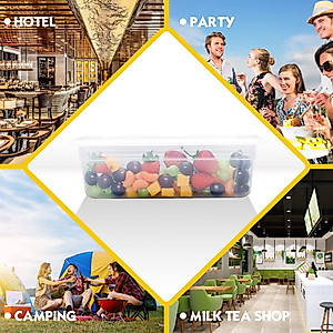 BIEAMA 6 Pack Plastic Food Pans with Lids, 1/3 Size 6'' Deep, Translucent,Commercial