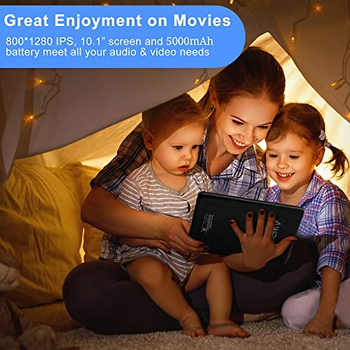 AWOW Tablet 10.1 inch Android Tablet, 1.5GHz Quad Core, 2GB RAM, 16GB ROM, 1280 x 800 HD IPS, 0.3MP & 2MP Camera, Android 10（Go Edition）, 2.4G WiFi, Bluetooth 4.0, 5000mAh Battery Capacity