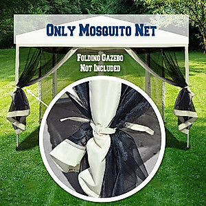 BenefitUSA Canopies 10' L X 6.4' W Mesh Wall Sidewalls for 10x10 FT Pop Up Canopy Screen Room, Pack of 4 (Walls Only) (Ecru)