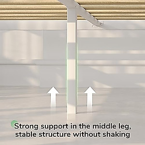 Novilla King Size Bed Frame without Headboard, Metal Platform Bed Frame, No Box Spring Needed, Heavy Duty, Wood Slat Support, Easy Assembly, White