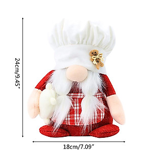 Yeahii Chef Gnome Plush Doll Cloth Handmade Baker Decoration for Tiered Tray Shelf Table Party Wedding Home Garden Ornament (A+B)
