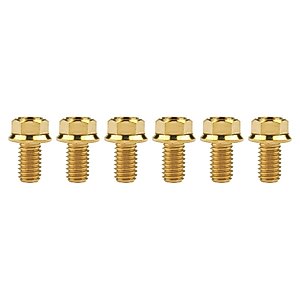 Yaruijia Titanium Bolt M8x15 20 25 30 35 40 45 50 55 60 65mm Small Flange Hex Head Screws for Motorcycles Parts Pitch 1.25mm Pack of 6 (M8x15mm, Gold)