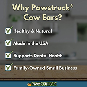 Pawstruck Jumbo Cow Ears for Dog Pet Food (100 Pack) Made in USA & Natural, Healthy Bulk Dental Dog Treats, Single Ingredient Chew, Fresh,Tasty Beef, Low Calorie, Digestible, & Safe, 10.15 Pounds