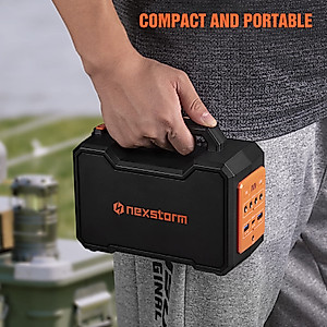 Nexstorm 155Wh Portable Power Station, 42000mAh Camping Generator Power Station with Flashlight Bulbs DC USB Type C Ports, Solar Charger Battery Pack for Home Emergency Gift