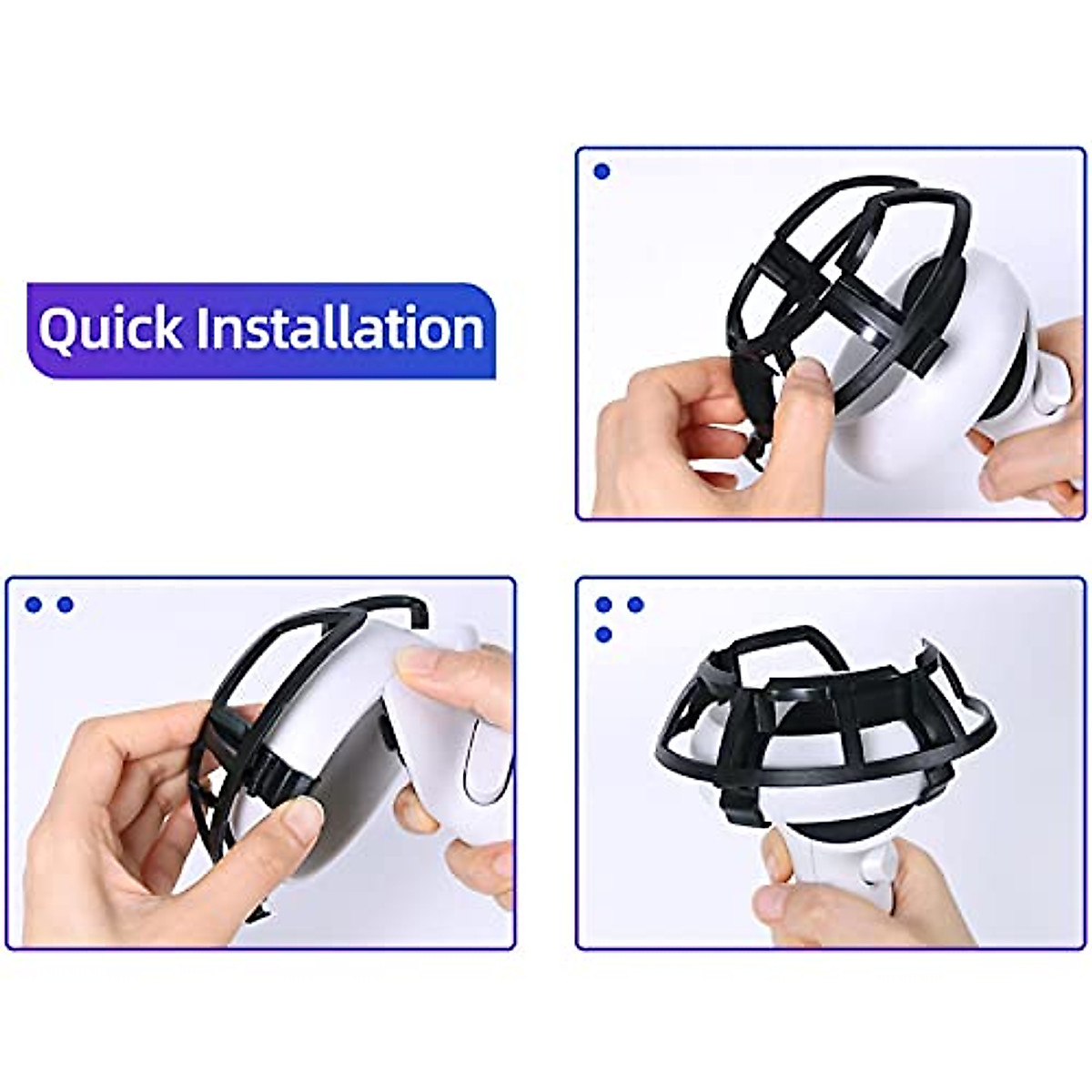 2pcs VR Grip Accessories Anti-Shock Touch Controller Frame Protective Guard Anti Break Shell Protective Cover Cage for Oculus Quest 2