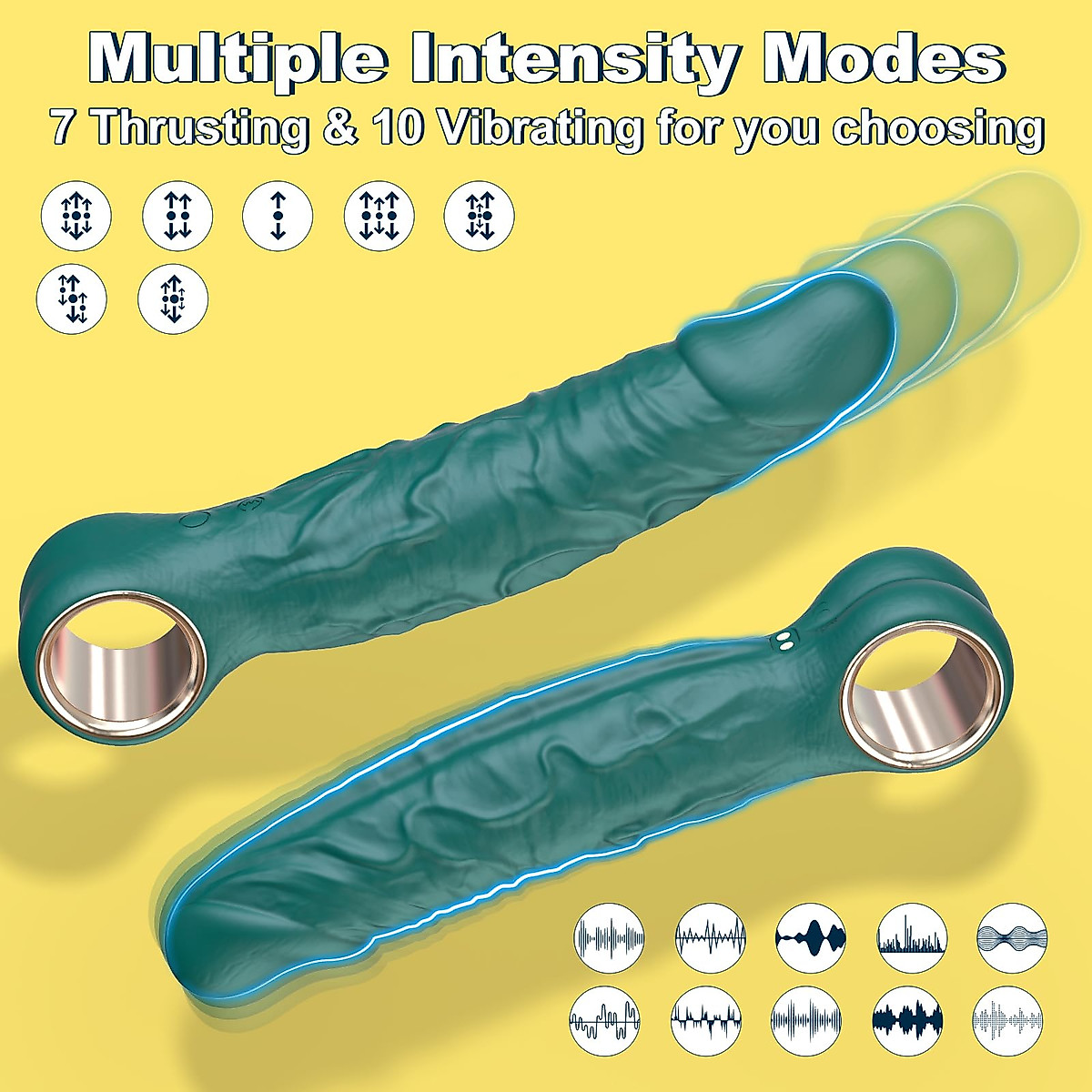 Thrusting Dildo Vibrator Sex Toys - Adult Toys Realistic G Spot Anal Vagina Thick Large Silicone Dildos Sex Stimulator with 7 Thrustion & 10 Vibration Modes, Adult Sex Toys & Games for Women Couples