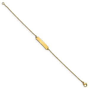 Precious Accents Stainless Steel Polished Yellow IP-plated 7" Small ID Bracelet