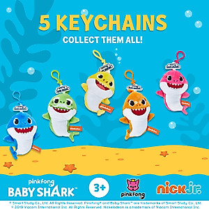 Baby Shark Coin Purse Set – Set of 3 Baby Shark Plush Toys, Including Baby, Mommy, & Daddy Shark – Washable Polyester with Zipper – Party Favors and Gifts by PMI, 6.2 in., 3 Pack, Ages 2+