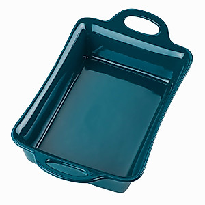 Rachael Ray Solid Glaze Ceramics Bakeware / Lasagna Pan / Baker, Rectangle - 9 Inch x 13 Inch, Teal