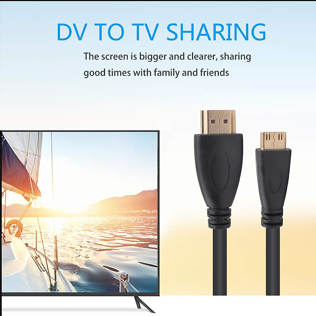 Alitutumao Mini HDMI to HDMI Cable, 4K 60Hz High Speed Camera to Computer TV Adapter Monitor Cord Compatible with Canon PowerShot ELPH EOS Rebel DSLR SL1 SL2 T1i T2i T3 T4i T5 T5i T6 T6i T7 T7i, 5FT
