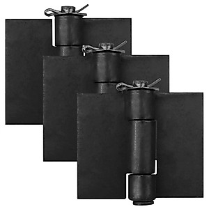 3 Pack 5-1/4" x 4-5/8" Weldable Door Hinges Heavy Duty Metal Gate Hinges Steel Butt Hinge with Removable Pin, 4.8 mm Thickness