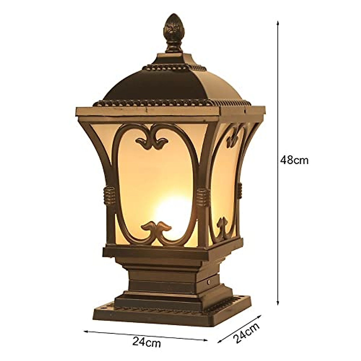 MODEBHD Continental Waterproof Table Lamp Column Lamp Square Glass Courtyard Gate Lights Bollard Lamp Street Post Light Garden Villa Outdoor Lights E27 Decoration Lighting Landscape Lantern