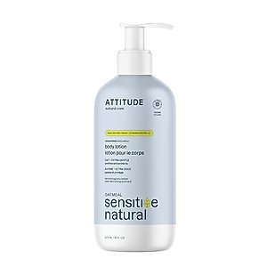 ATTITUDE Body Lotion for Sensitive Skin with Oat, EWG Verified, Dermatologically Tested, Vegan, Extra Gentle, Unscented, 16 Fl Oz