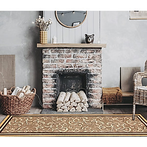 Kitchen Rug Non-Skid Runner Mat Non-Slip Rug for Kitchen Floor with Rubber Backing Floor Mat | Low Profile (20" x 59") (1999-Beige)