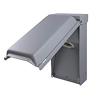 GE T030N Single Outlet Power Inlet, 120/240 VAC, 30 A, NEMA 3R, Galvanized Steel