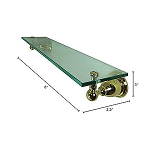 Kingston Brass BA1759PB Heritage Glass Shelf, Polished Brass, 2-1/2"