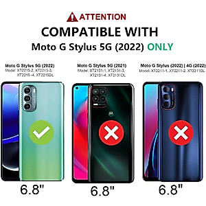 for Motorola Moto G-Stylus 5G-2022 Case: Military Grade Drop Proof Protection Rugged Protective Cell Phone Cover with Belt Clip Holster Kickstand & Slide |Shockproof TPU Matte(Belt-Clip Black)