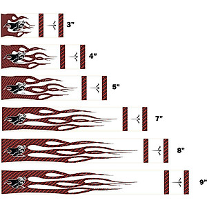 White Water Archery Laminated Red 1 Yellow Carbon Fiber Flame Grim Reaper Arrow Wraps 15 Pc Choose Length Width (8, 1.25)