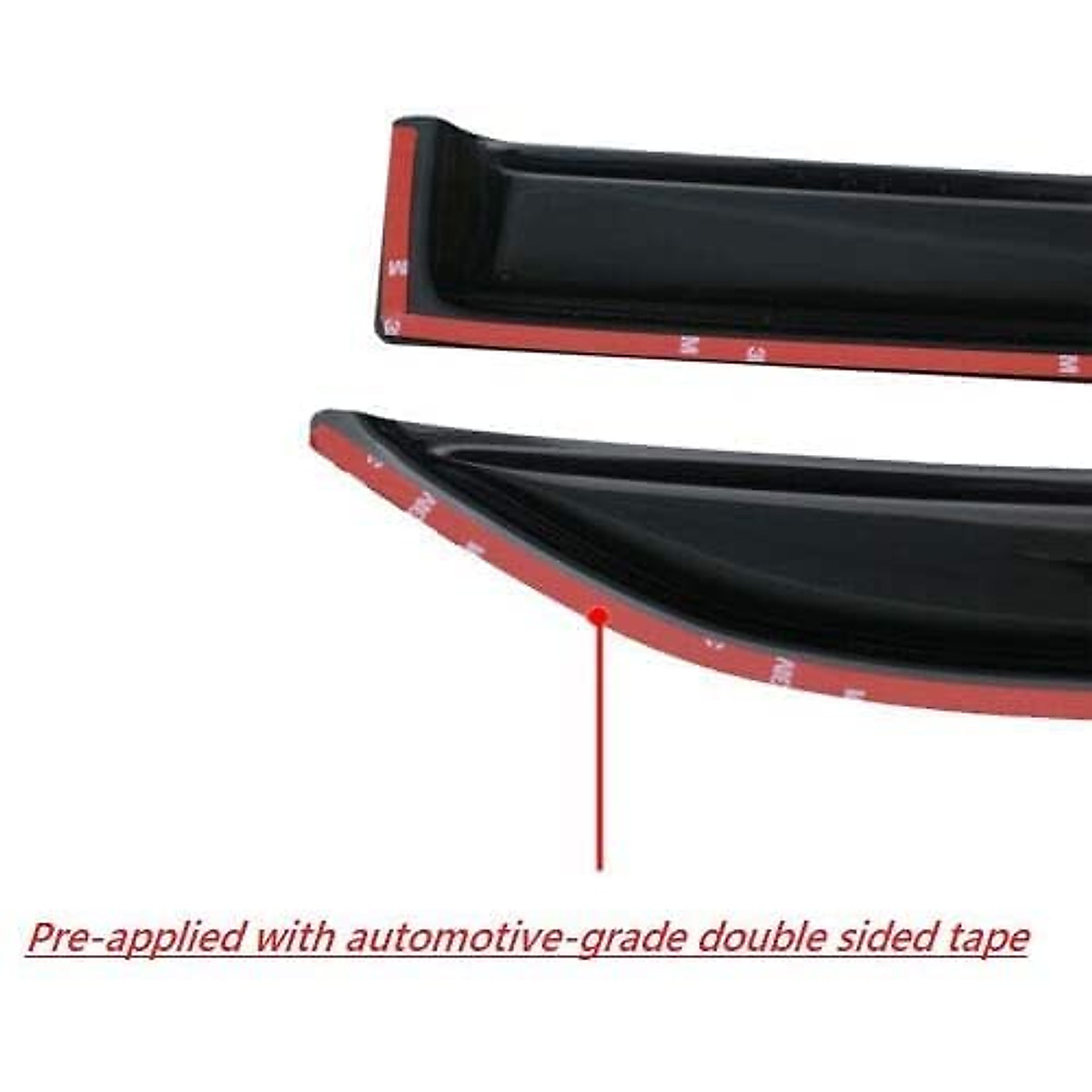 Smoke Tinted Tape-On Side Window Visor Deflectors Rain Guards for Honda Civic Sedan 2022 - 2023 Lx Ex Si Hpt Sport Touring