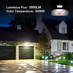 MOSFiATA 50W LED Flood Light Outdoor 2 Pack, 11000 Lumen Super Bright Security Lights, IP66 Waterproof Outdoor Work Light, 6000K Daylight White Floodlight for Garden, Yard, Lawn, Basketball Court