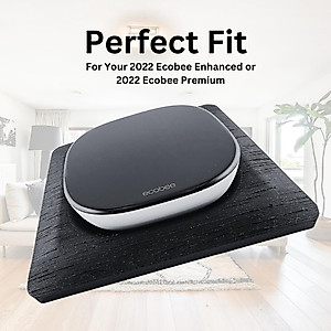 Wall Plate for Ecobee Smart Thermostat Enhanced and Premium, Modern Textured Design Onyx Black Square