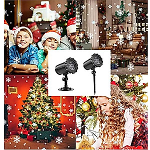 Christmas Outdoor Projector Lights,Yohencin Led White Snowflake Projector Light Waterproof Light Show Decoration Xmas Holiday Wedding Garden Patio Blizzard Projector Lamp (Snowflake)