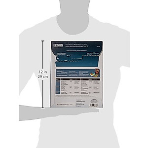 Epson Ultra Premium Photo Paper Glossy, Letter, 8.5 x 11, 25 Sheets (S042182), White