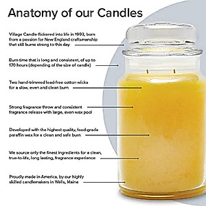 Village Candle Bergamot & Amber Medium Bowl, 14 oz, Ivory, 14 Ounce