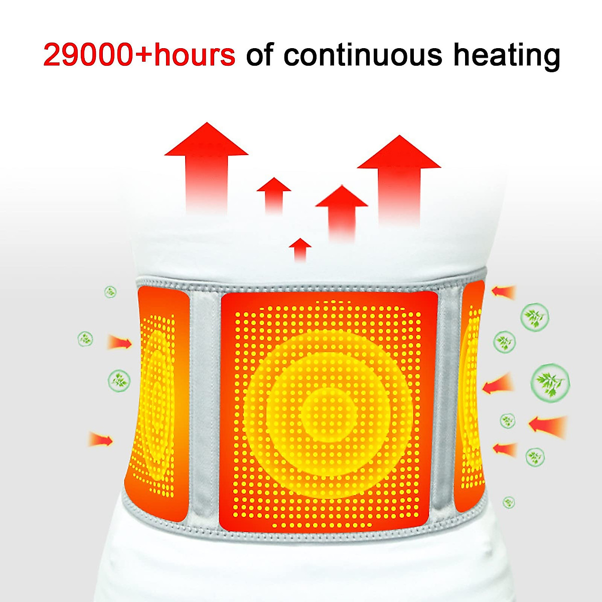 Self-Heating Wormwood Waist Belt, Natural Herbs Mugwort Lumbar Belt Moxibustion Heating for Back & Spine Pain Relief, Breathable Back Support Belt with Heating Pad for Men & Women Lumbar Support