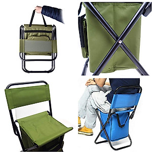 HTTMT- ET-Seat002 -Backrest Fishing Chair PVC Water Resistant Portable Folding With Ice Thermos Bag