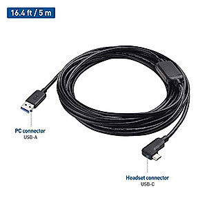 Cable Matters Unidirectional Active USB C Cable 16.4 ft for Oculus Quest 2 Headset (USB-A to USB-C Active Cable Compatible with The Oculus Link Cable Feature) in Black – 5 Meters / 16.4 Feet