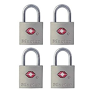 Master Lock TSA Luggage Locks with Key, TSA Approved Lock for Backpacks, Bags and Luggage, 4 Pack, 4683Q