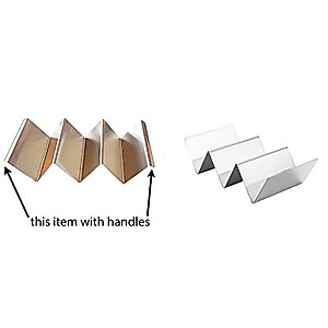 OH Ovation Home Stainless Steel Taco Holders with Handles - Hold 3 Tacos Each (4)