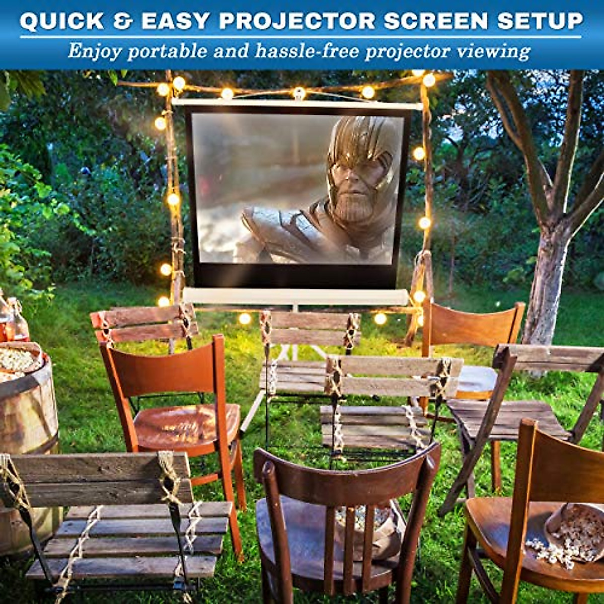 Pyle Portable Projector Screen Tripod Stand - Mobile Projection Screen , Lightweight Carry & Durable Easy Pull Assemble System for Schools Meeting Conference Indoor Outdoor Use, 40 Inch(PRJTP42)