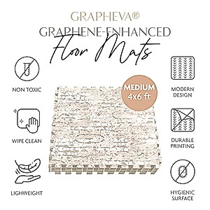 Famokids - Baby Play Mat, Tummy Time Mat, Soft & Comfortable Foam Play Mat for Baby, Interlocking Foam Mat, Non-Toxic & Waterproof Mat, Medium, 4 x 6 ft, Amber (Beige)