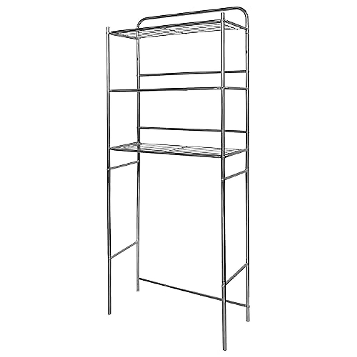 Home Basics 3 Tier Steel Space Saver Over The Toilet Bathroom Shelf with Open Shelving, Chrome