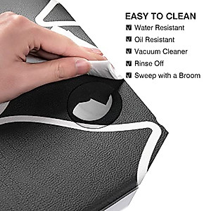 TurtingAs Kitchen Cushioning Anti Fatigue Mat [2 PCS], Comfort Standing Rug, Non-Slip Waterproof Heavy Duty PVC Ergonomic Foam Rug, Thick Mat Set for Kitchen, Office, Sink, Laundry Room Black