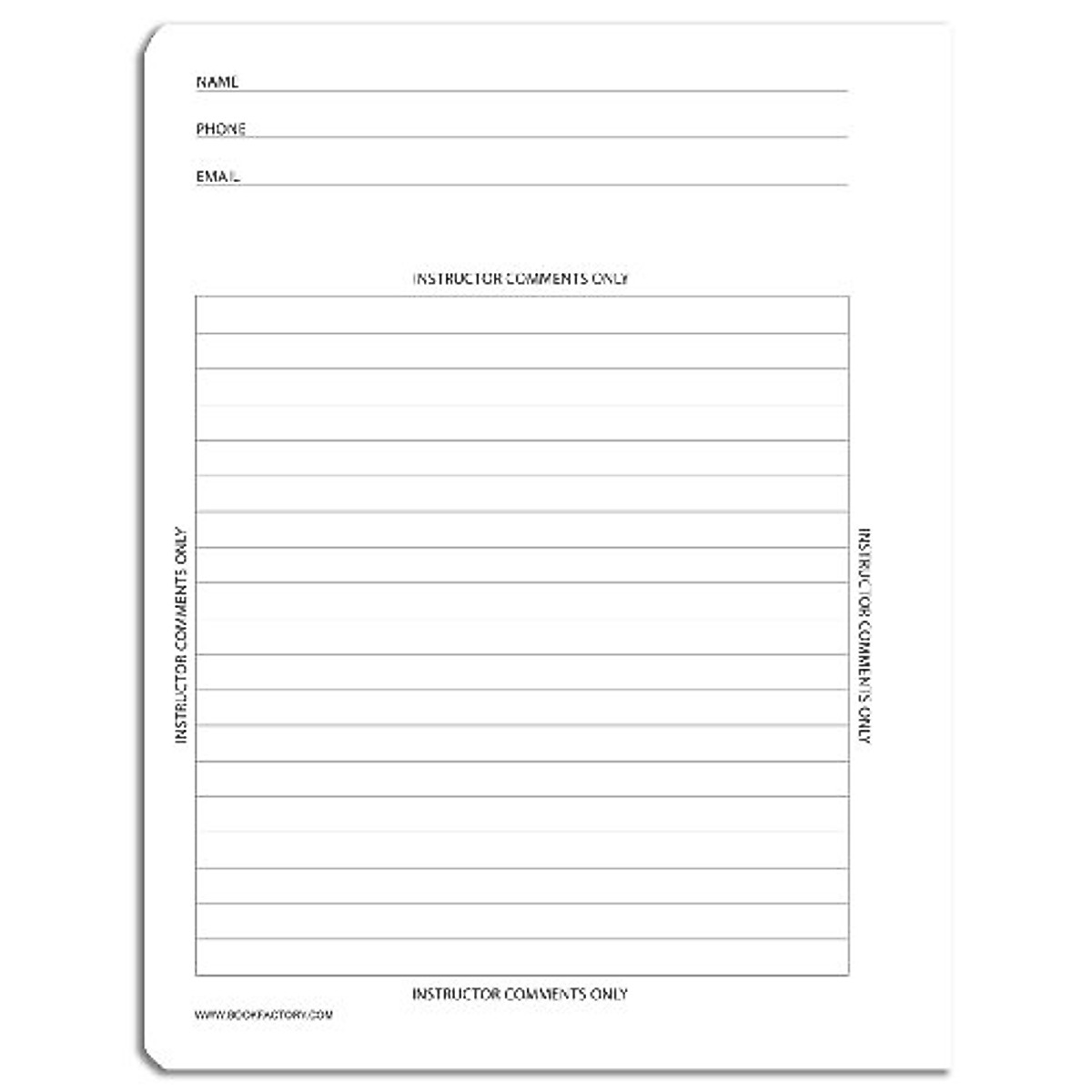 BookFactory Note Taking Notebook/Student Note Taker Carbonless Notebook, 50 Sets of 8 1/2" x 11" Pages - 100 Sheets Total - [Wire-O Bound] (LOG-050-7CW-D (NoteTaking))