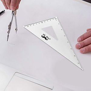 Mr. Pen– Metal Geometry Set, 4Pack, Metal Protractor, Aluminum Ruler, Metal Set Square, Triangle Ruler, Drafting Triangles, Triangle Ruler, Protractor Metal, Drafting Set, Geometry Kit, Drafting Ruler